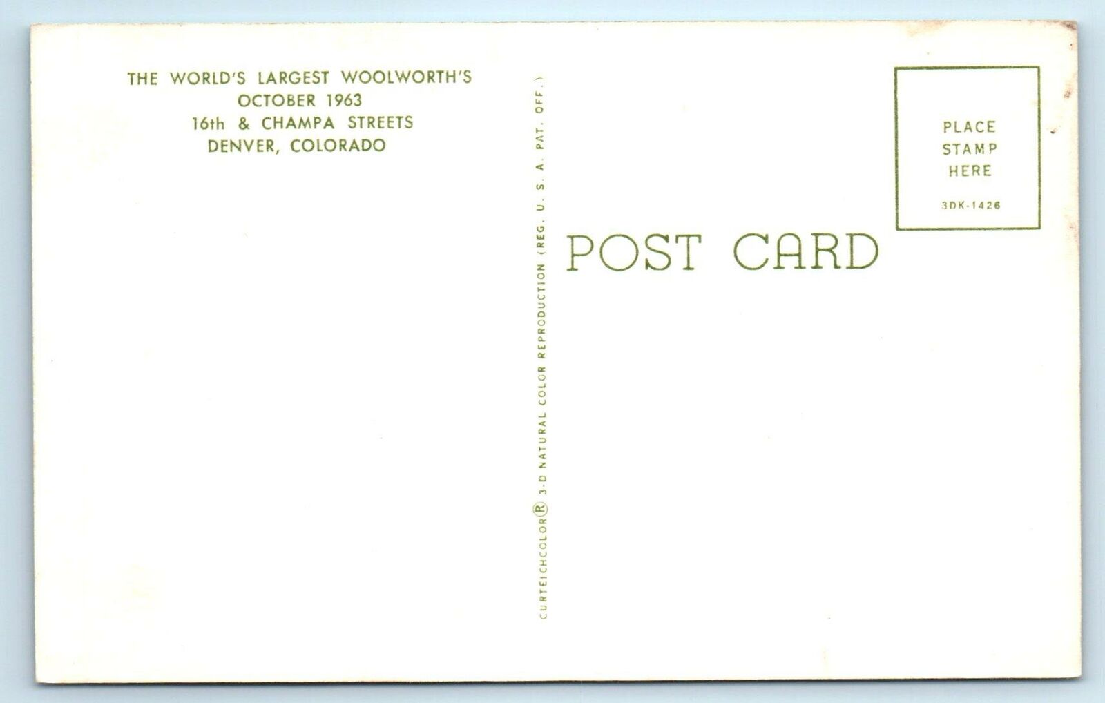 DENVER, Colorado CO ~ World's Largest WOOLWORTH'S 1963 Postcard ...