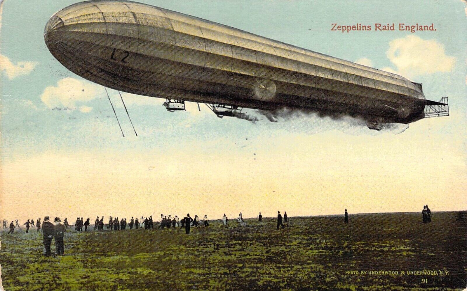 WW1 Era, German Zeppelins Raid England, Old Post Card | Europe ...