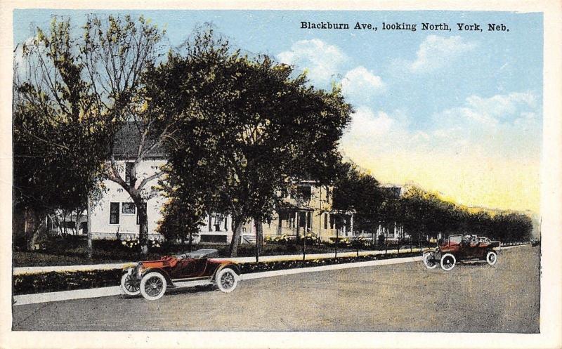 York Nebraska~Homes & Antique Cars~Blackburn Ave~Looking North~1920s ...