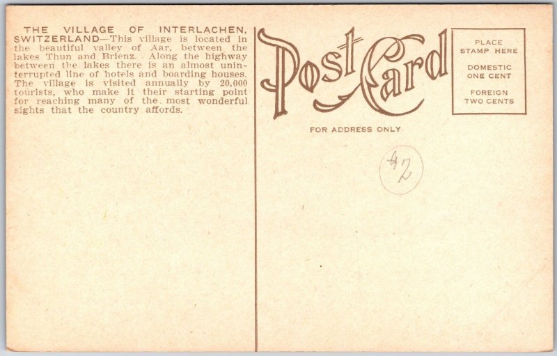 The Village of Interlachen Switzerland Mountain Alps Buildings Houses ...