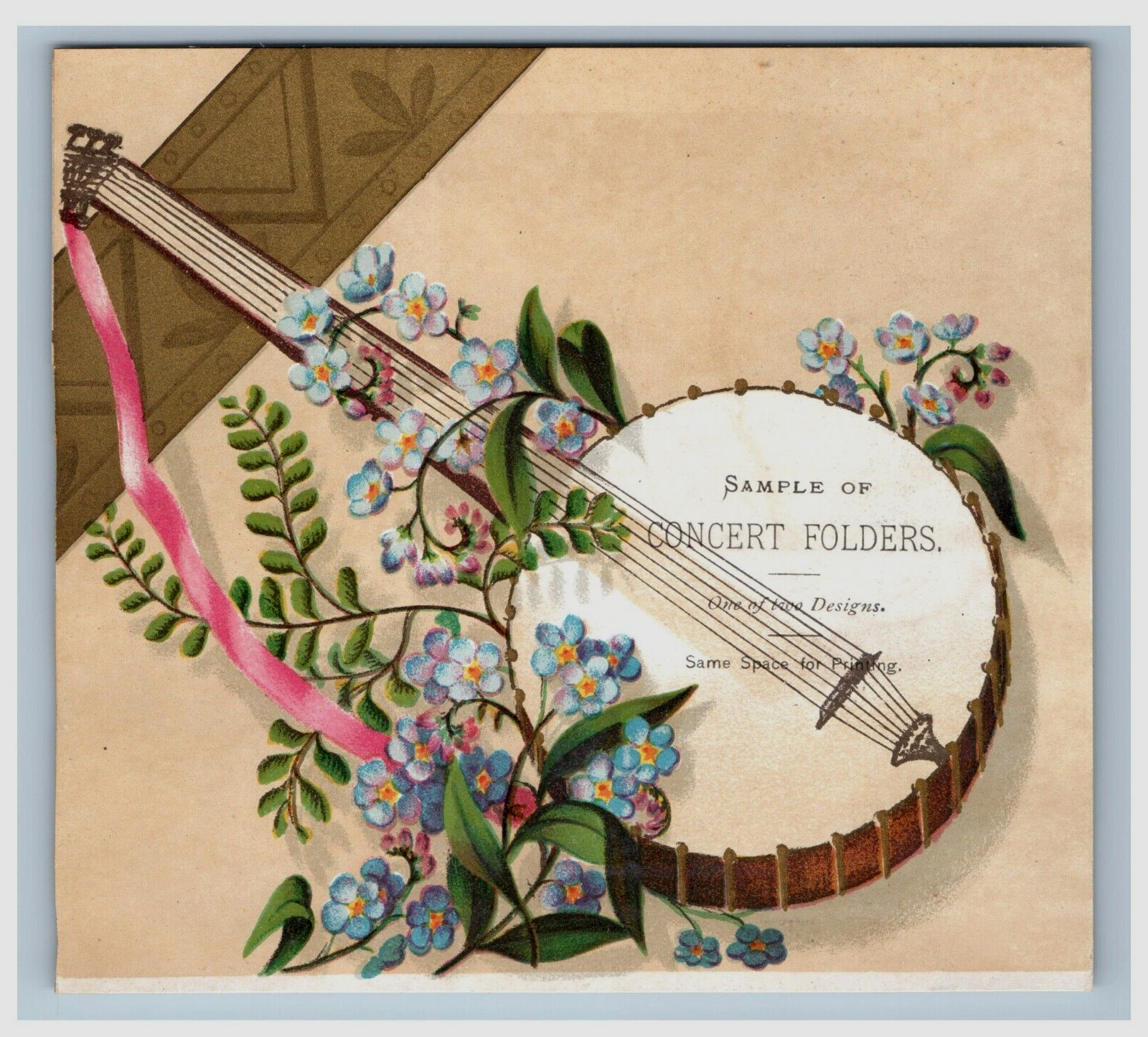 1880s Carter, Rice & Co. Printer Sample Of Concert Folder Trade Card ...