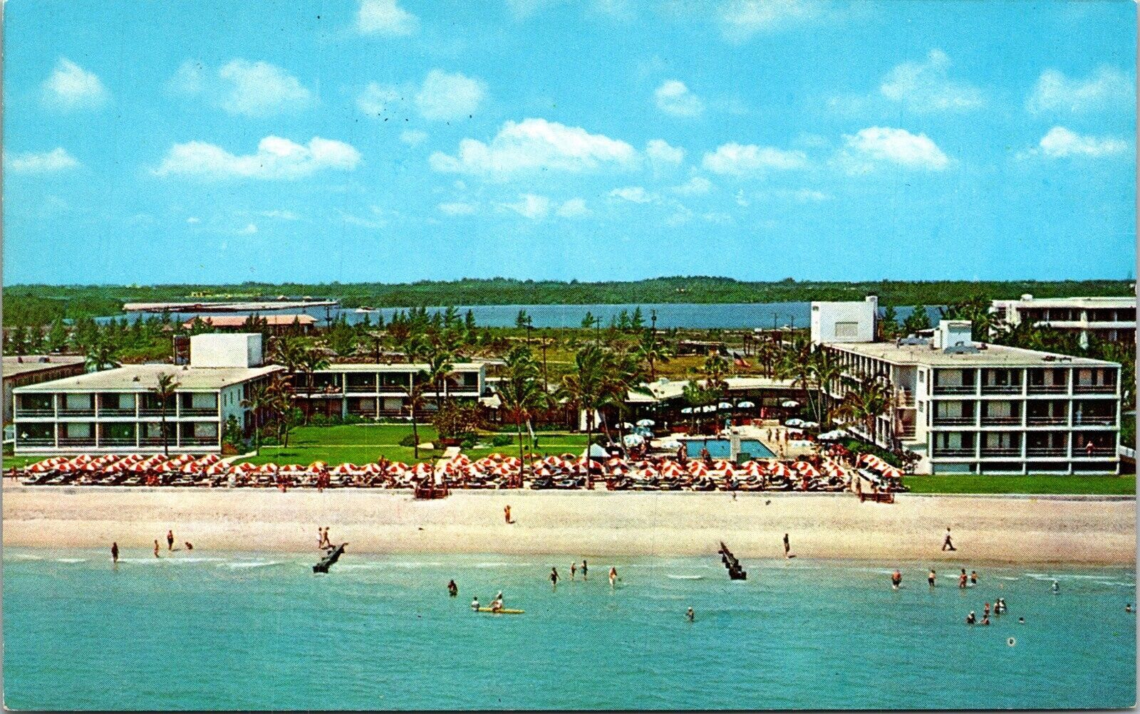 Pan American Motel Birds Eye View Miami Beach Florida Ocean Chrome ...