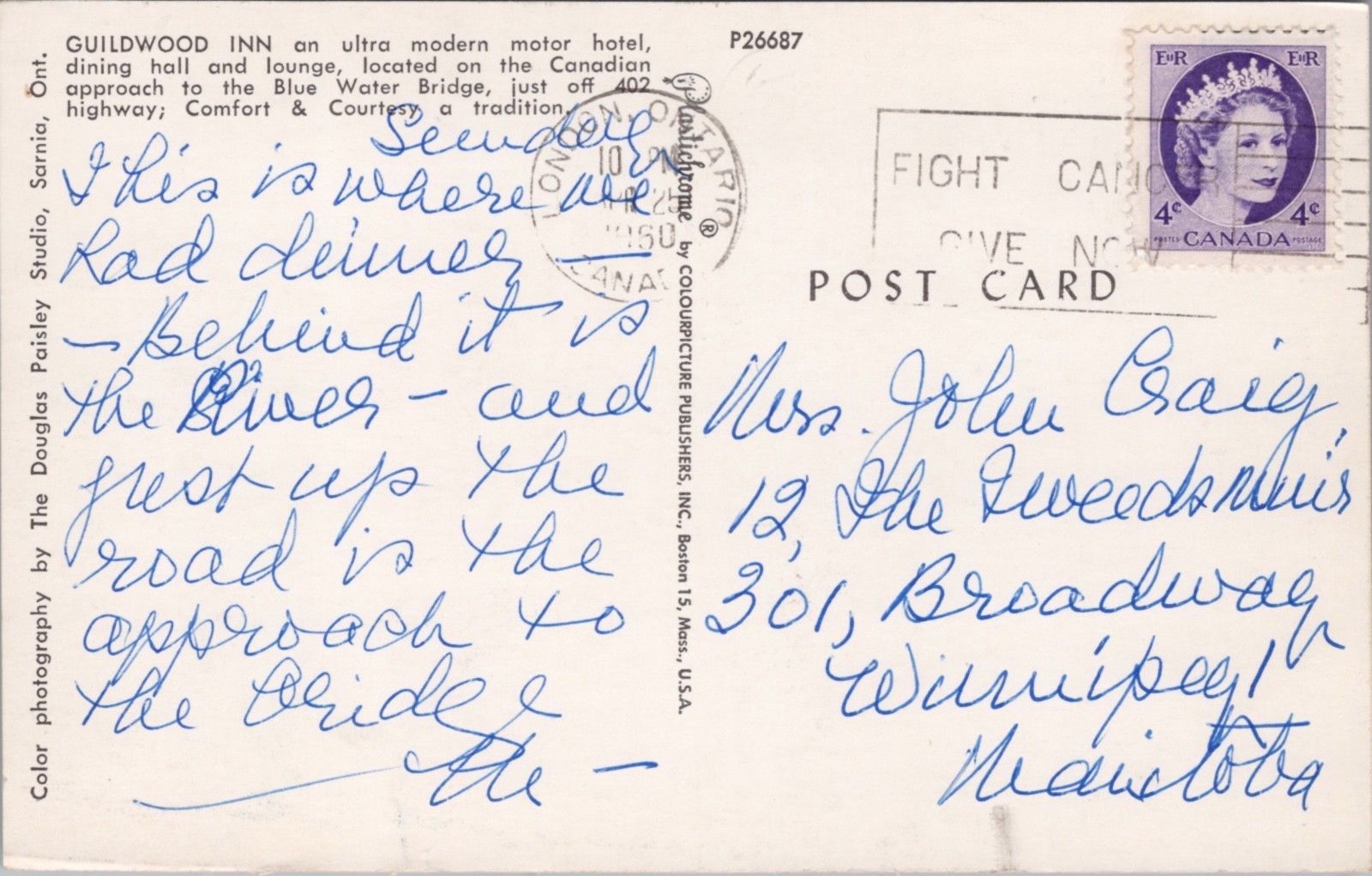 Guildwood Inn Point Edward Ontario ON Motor Hotel c1960 Postcard D48 ...