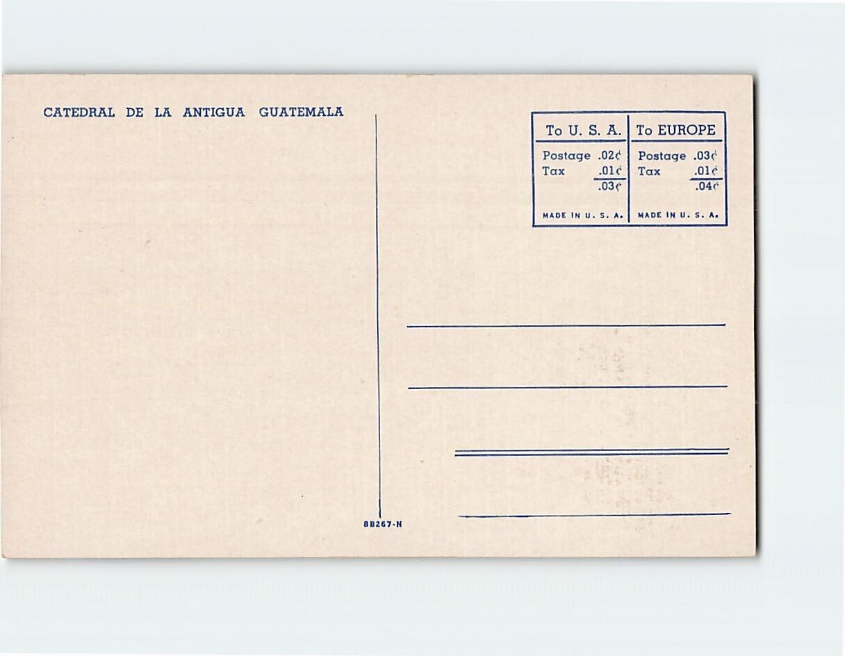 Postcard Catedral De La Antigua Guatemala | Latin & South America ...