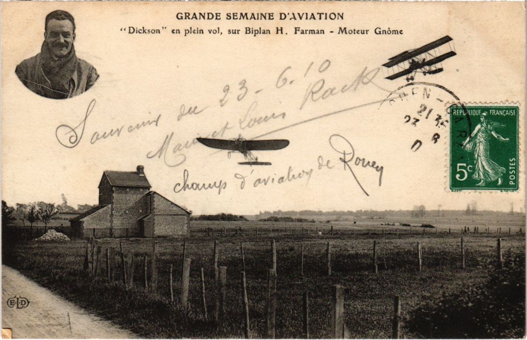 PC Pilote Aviateur Dickson Biplan Farman Aviation (A34565) | Europe ...