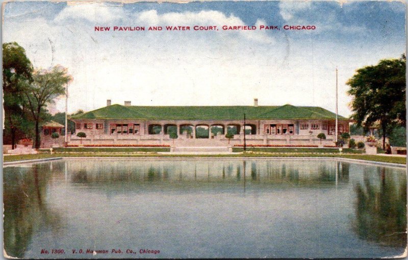 Illinois Chicago Garfield Park New Pavilion and Water Court 1908 ...