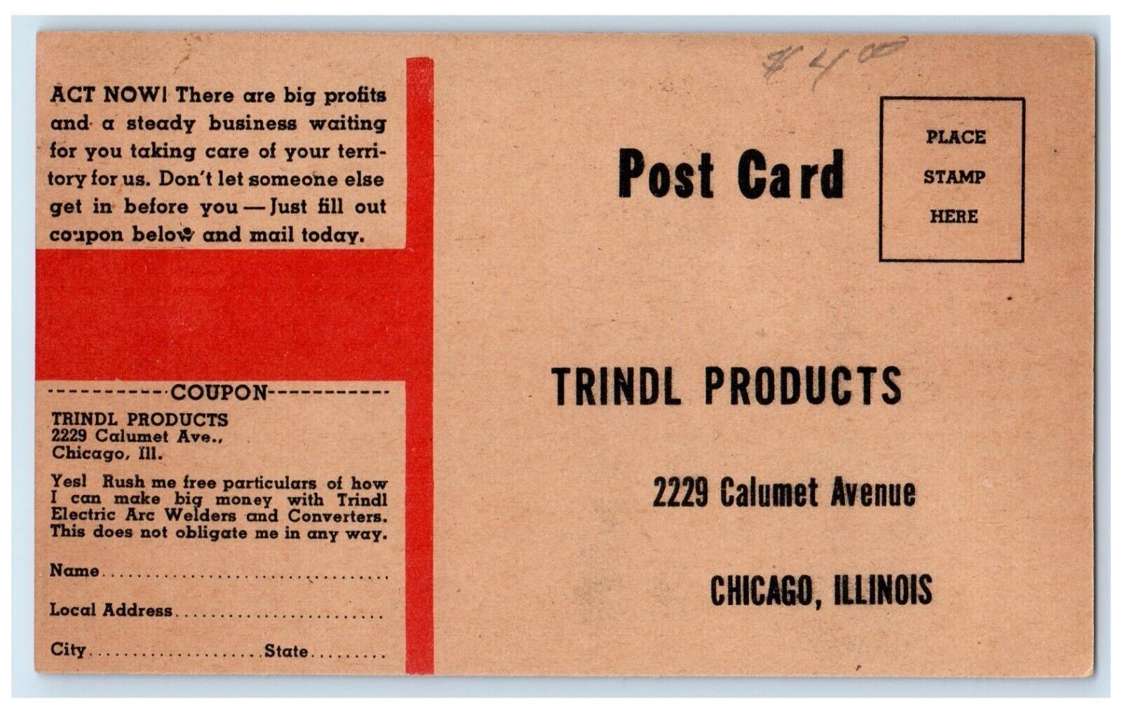 New 6 Volt Trindl Electric Arc Welder Products Chicago IL Advertising ...