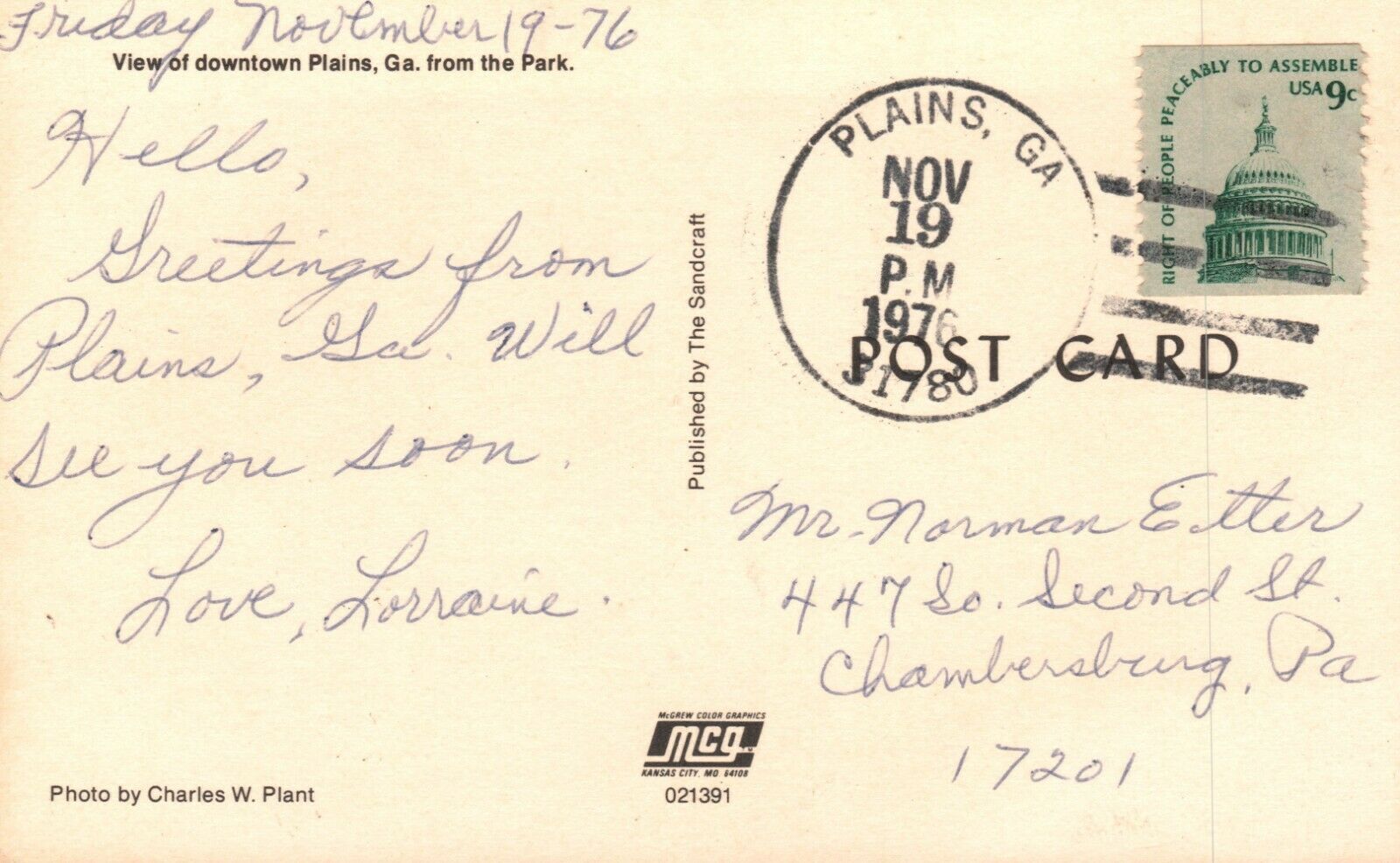 1976 Jimmy Carter Billboard Downtown Plains GA from the Park Vintage ...