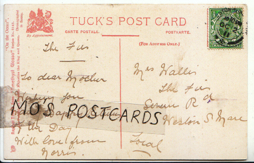 Genealogy Postcard - Wallis - The Firs - Severn Road - Weston s Mare ...