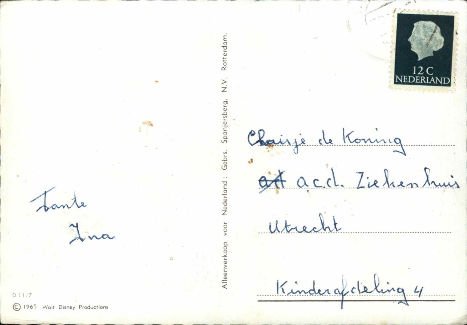 Walt Disney Donald Duck Mickey Mouse on Raft 1965 Vintage Postcard ...