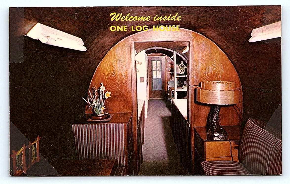 REDWOOD EMPIRE, CA California ~ Famous ONE LOG HOUSE Interior 1969 ...