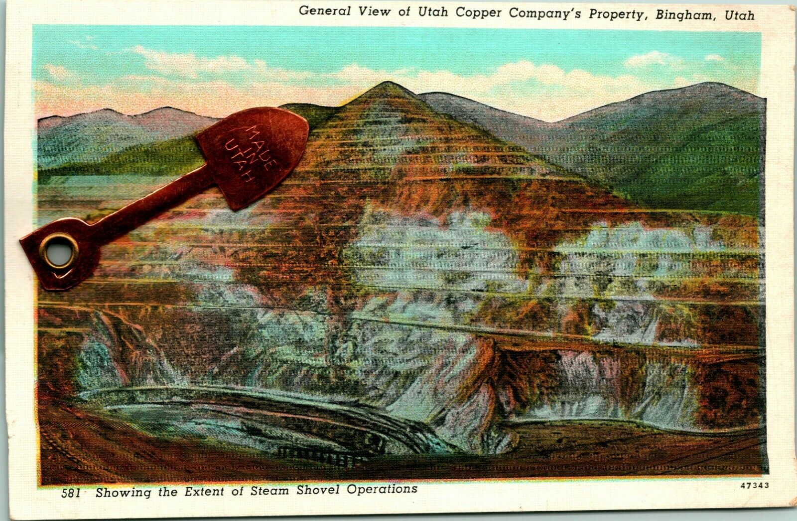 Vtg 1940s Linen Postcard - Utah Copper Company Property Bingham w ...