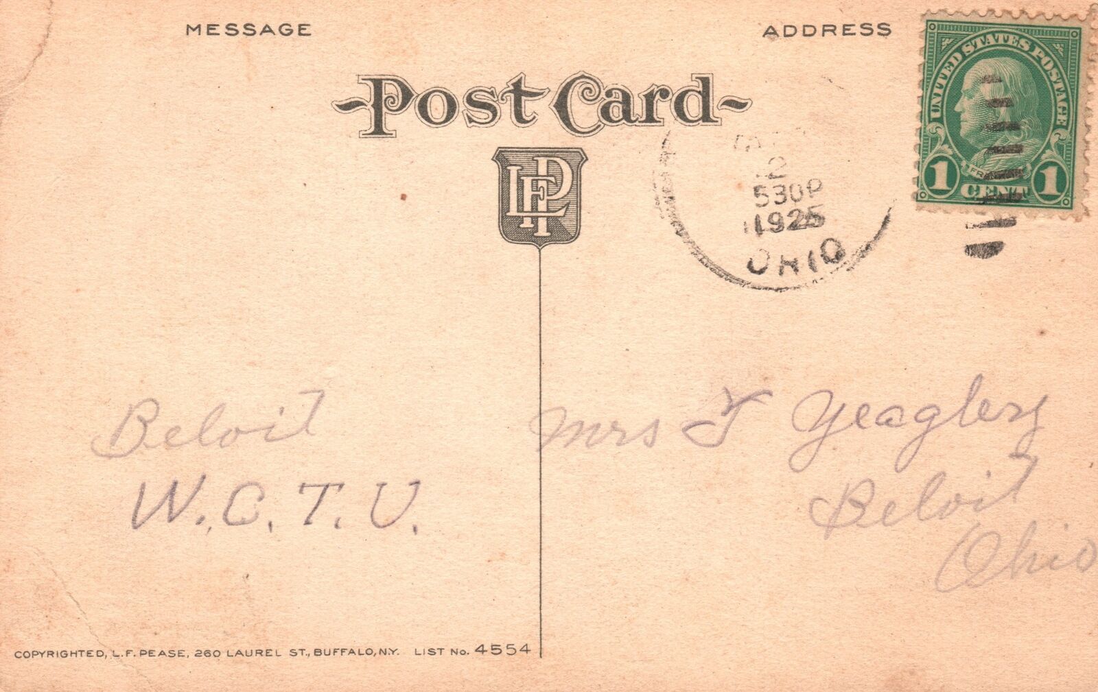 Vintage Postcard 1925 Friendly Letter Friendship Remembrance Flower ...