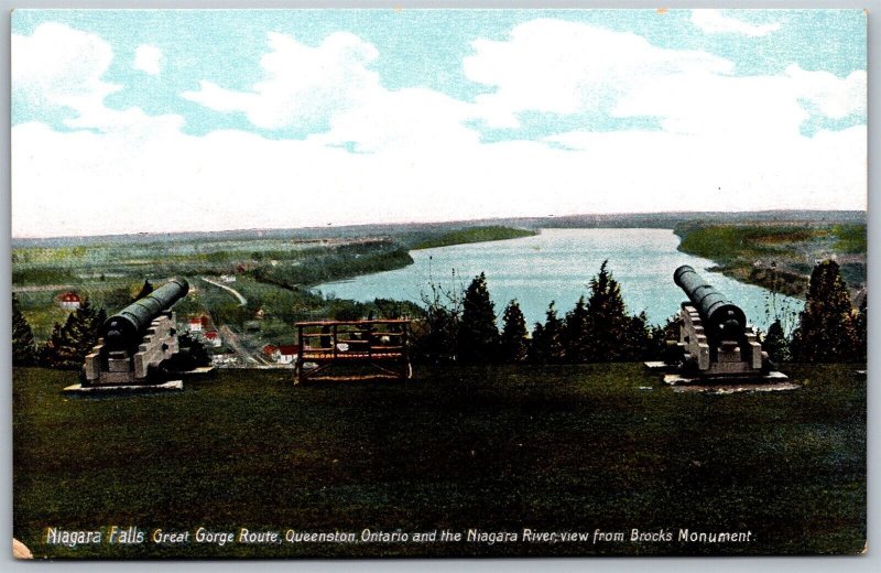 Vtg Niagara Falls Queenston Ontario River from Brock's Monument 1910s ...