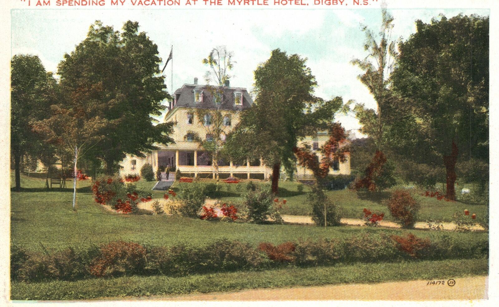 Vintage Postcard 1920's I'm Spending My Vacation at Myrtle Hotel Digby ...