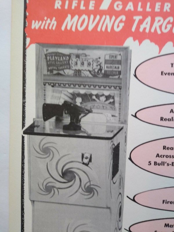Playland Arcade Flyer Original 1959 NOS Chicago Coin Moving Target Game ...