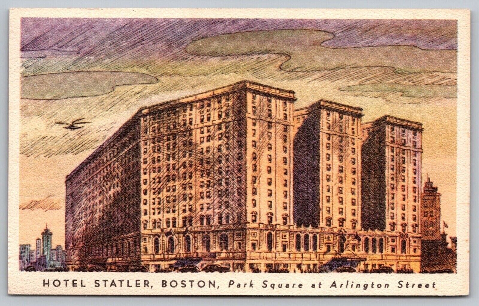 Hotel Statler Boston Park Square Arlington Street Old Cars Cancel 1949 ...
