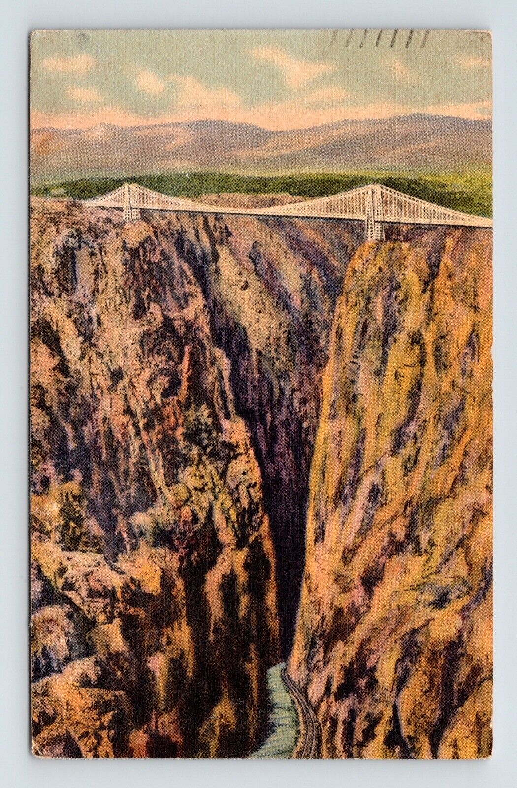 Royal Gorge Worlds Highest Suspension Bridge Colorado Postcard PM ...