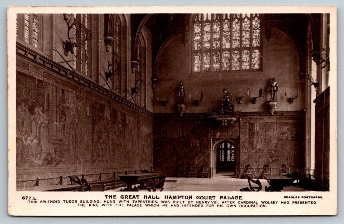 RPPC The Great Hall Hampton Court Palace England UK Postcard | Europe ...