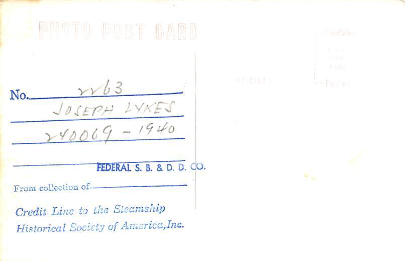 SS Joseph Lykes 1940, Printed Photo Lykes Bros. Steamship Co., Inc ...