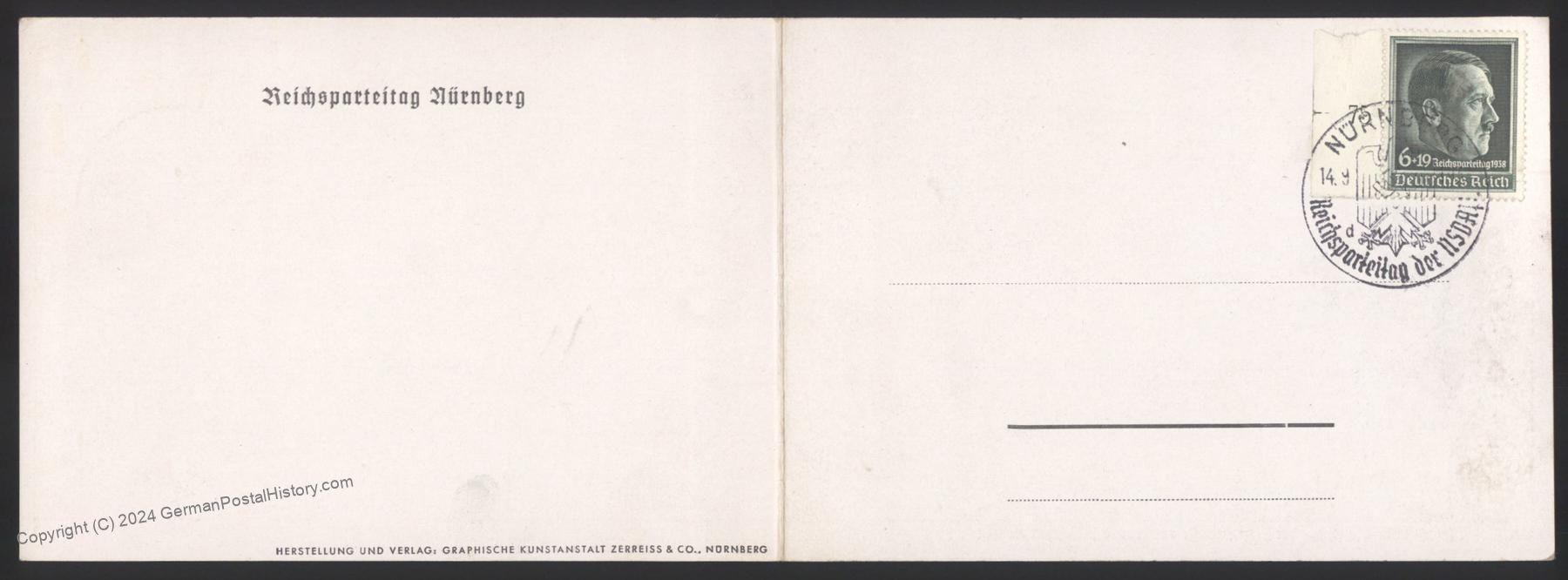 3rd Reich Germany 1938 Nuremberg Rally Reichsparteitag Panorama Double ...