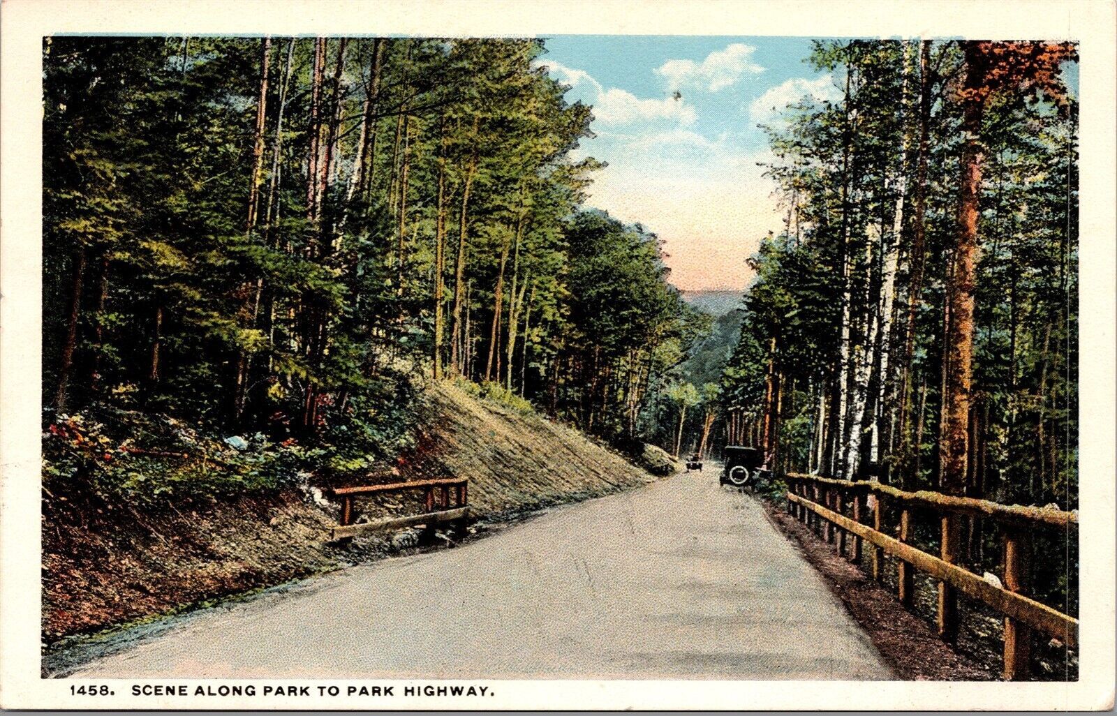 Vtg Scene Along National to Park Highway 1920s Old View Postcard ...