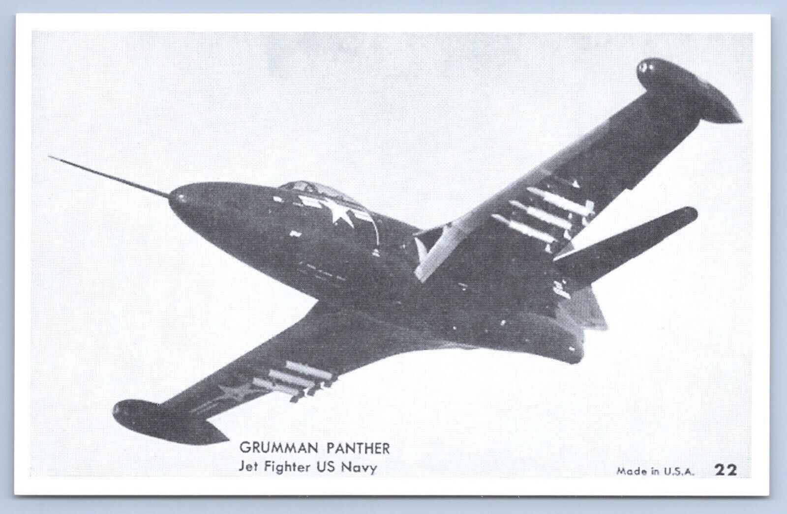 Postcard US Navy Military Grumman Panther Jet Fighter Aircraft Aviation ...