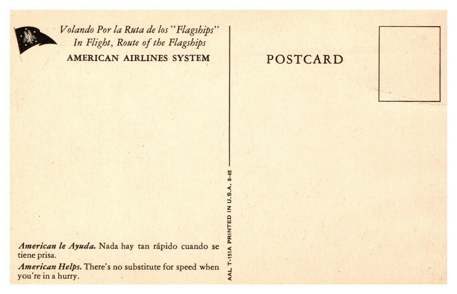 Rare American Airlines System Pilots w/ Plane In Flight Route Of ...