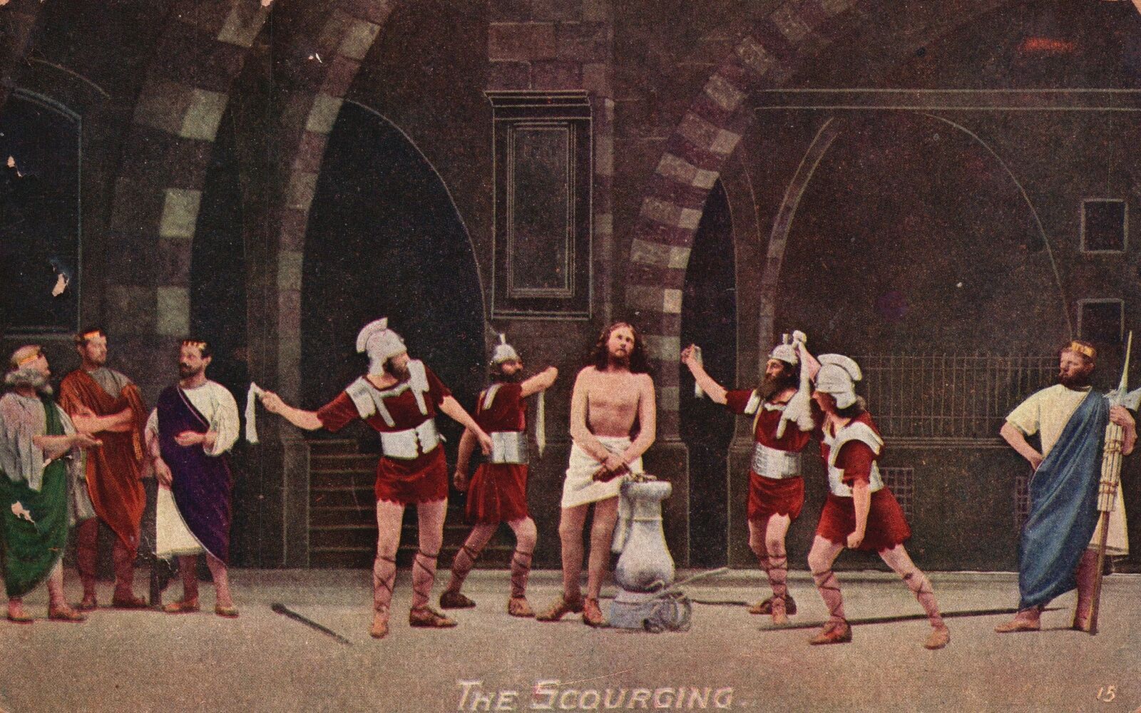 Vintage Postcard Scourging Of Jesus Part Of His Punishment Cruel Scene ...