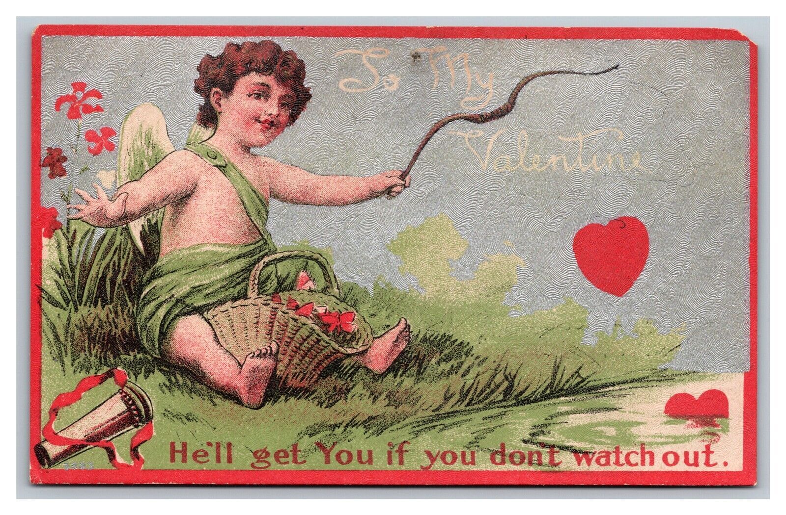 Cupid We'll Get You If You Don't Watch Out Valentines Day Postcard ...