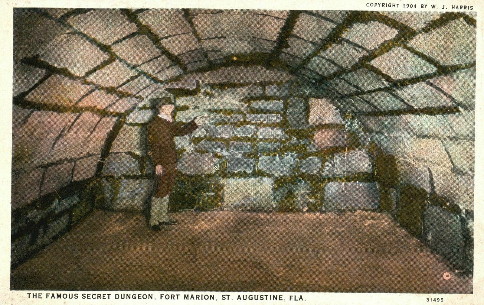 Vintage Postcard 1920's The Famous Secret Dungeon Fort Marion St ...