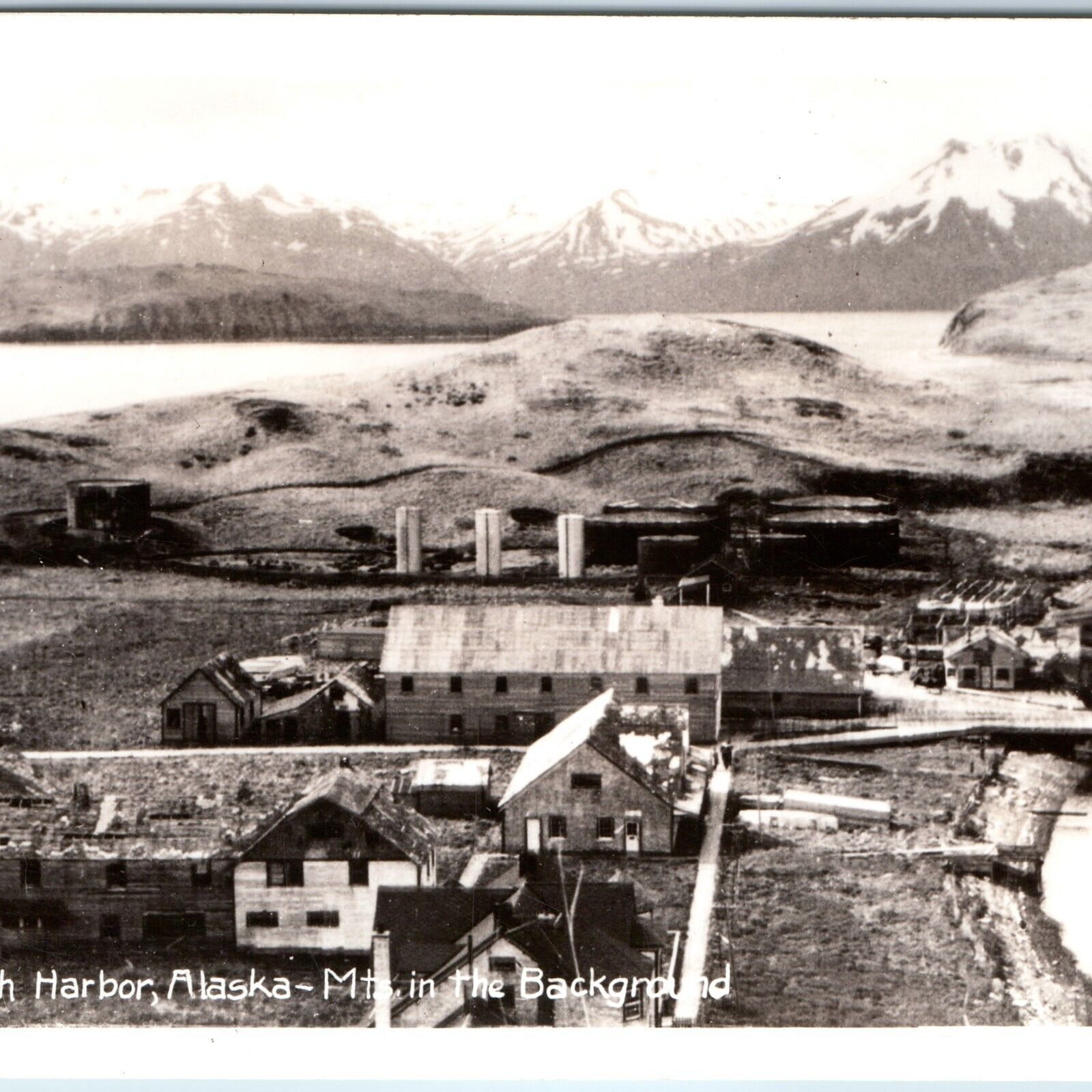 c1940s Unalaska, AK Dutch Harbor RPPC Fish Industrial Tank Silo House ...