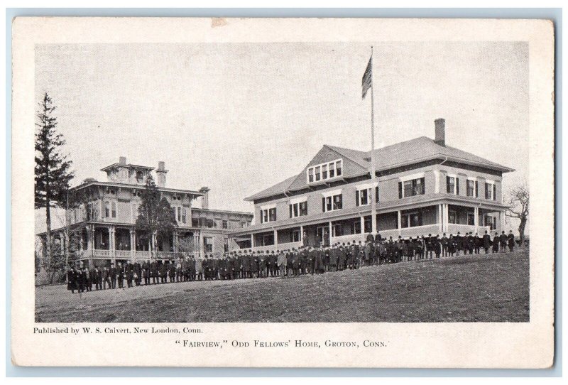 c1905 Fairview Odd Fellows Home Flag Pole Ground House Groton Conn. CT ...