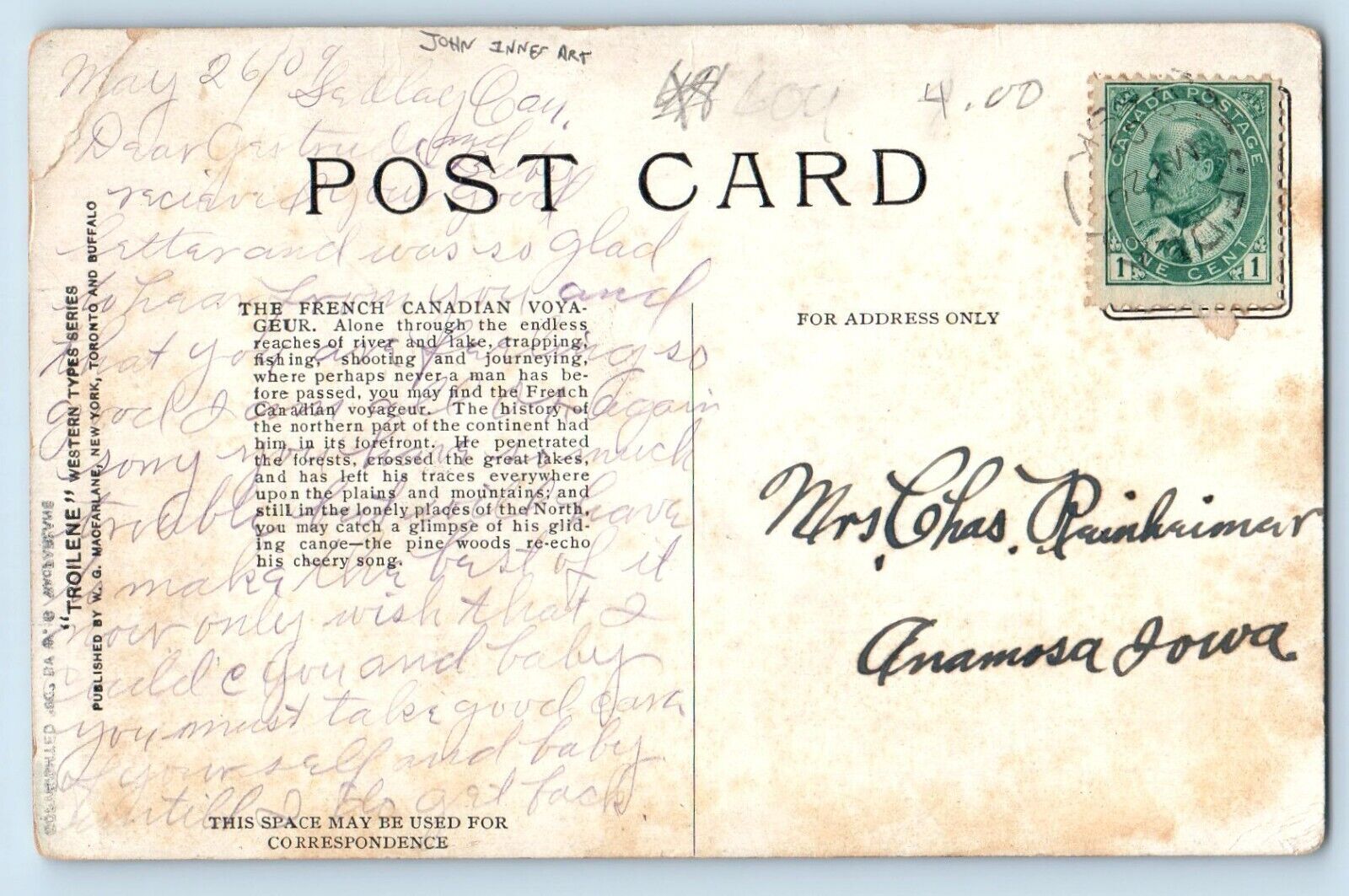 John Innes Signed Artist Postcard Art Man Boating Smoking Cigarette ...