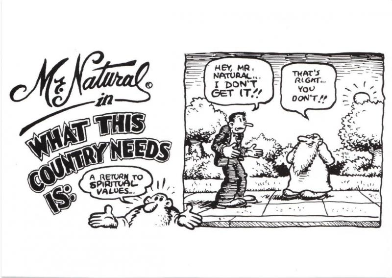 R. Crumb Mr. Natural Return to Spiritual Values Postcard | Topics ...