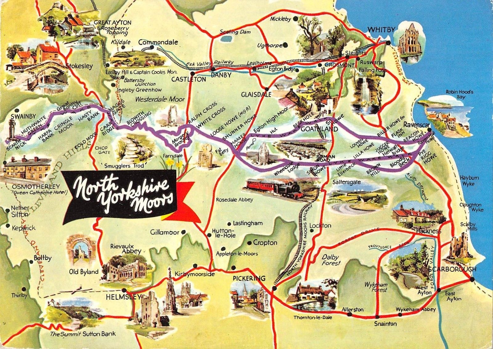 BR89980 north yorkshire moors map cartes geographiques uk | Europe ...