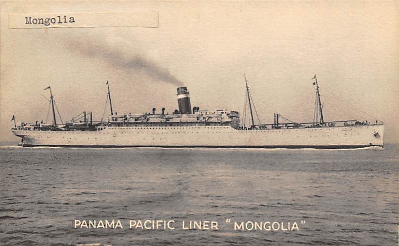 SS Mongolia Panama Pacific Line Writing on back, missing stamp | Topics ...