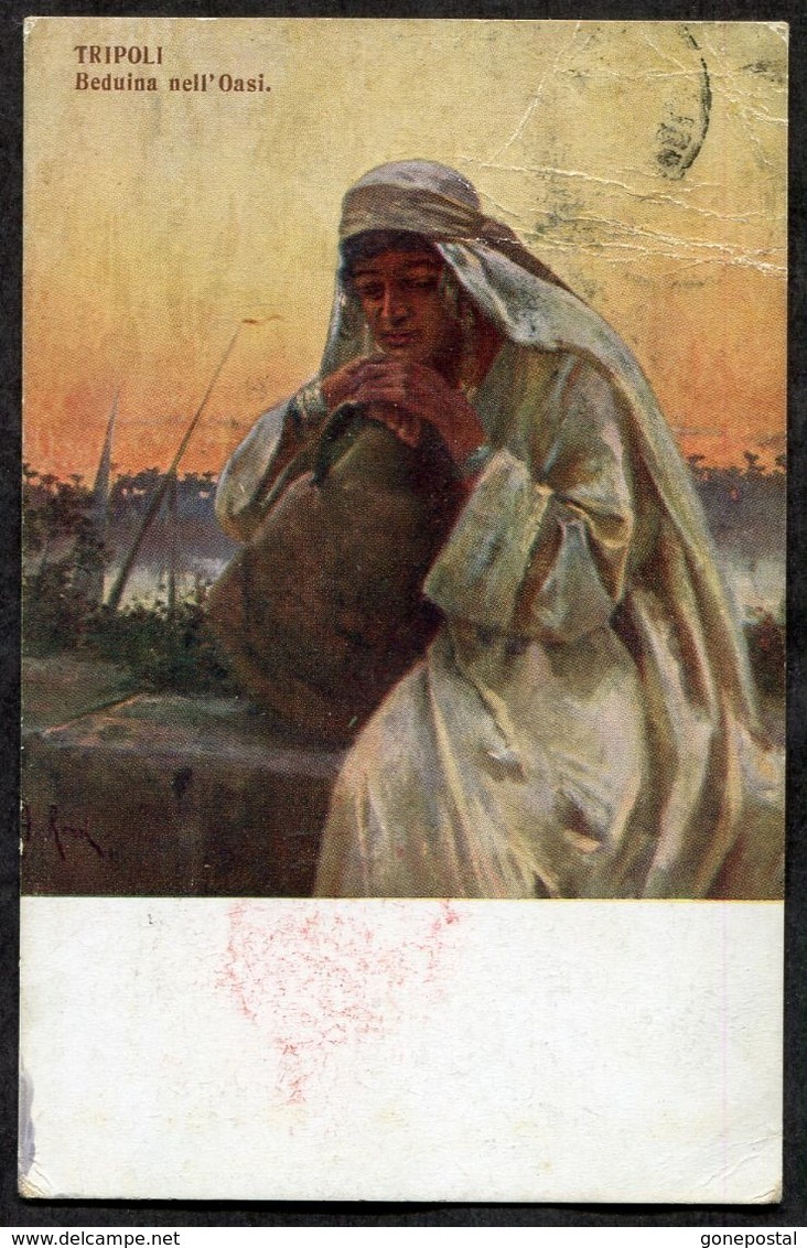 dc1244 - WW1 LIBYA Libia 1918 Italian Colonies MILITARY. TRIPOLI ...