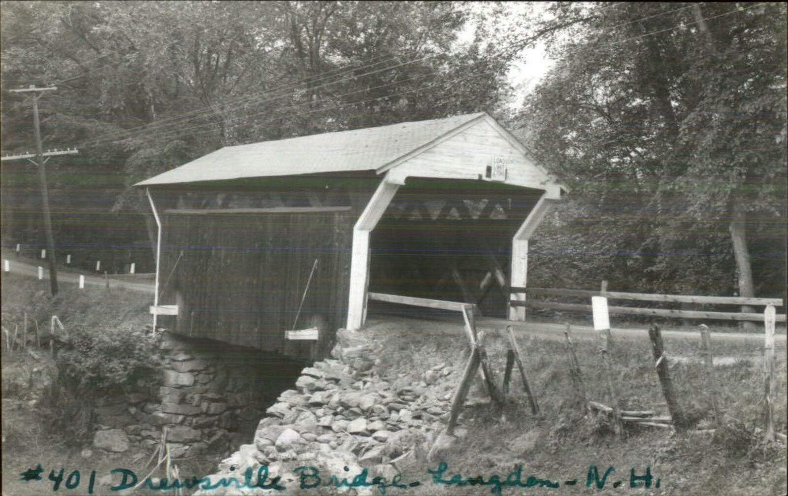 Langdon NH Drewsville Covered Bridge c1950s Real Photo Postcard ...