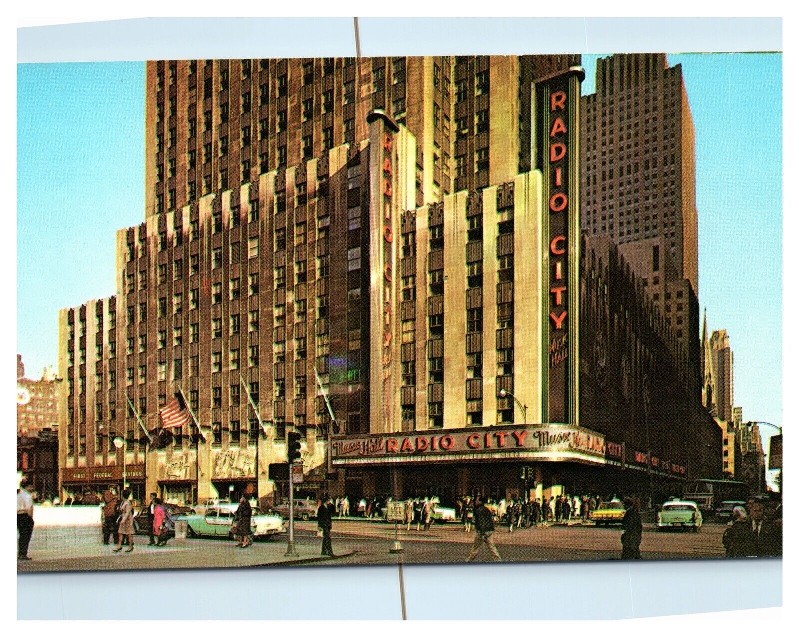 RCA Building Rockefeller Center Radio City Music Hall Chrome Postcard ...
