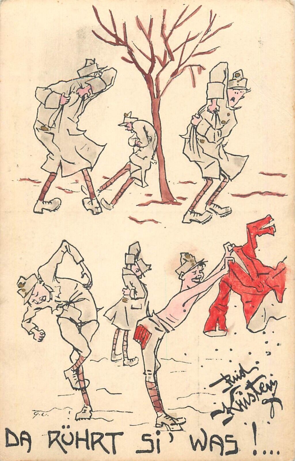 WWI military satire artist Kristey, comic soldiers - Something is ...