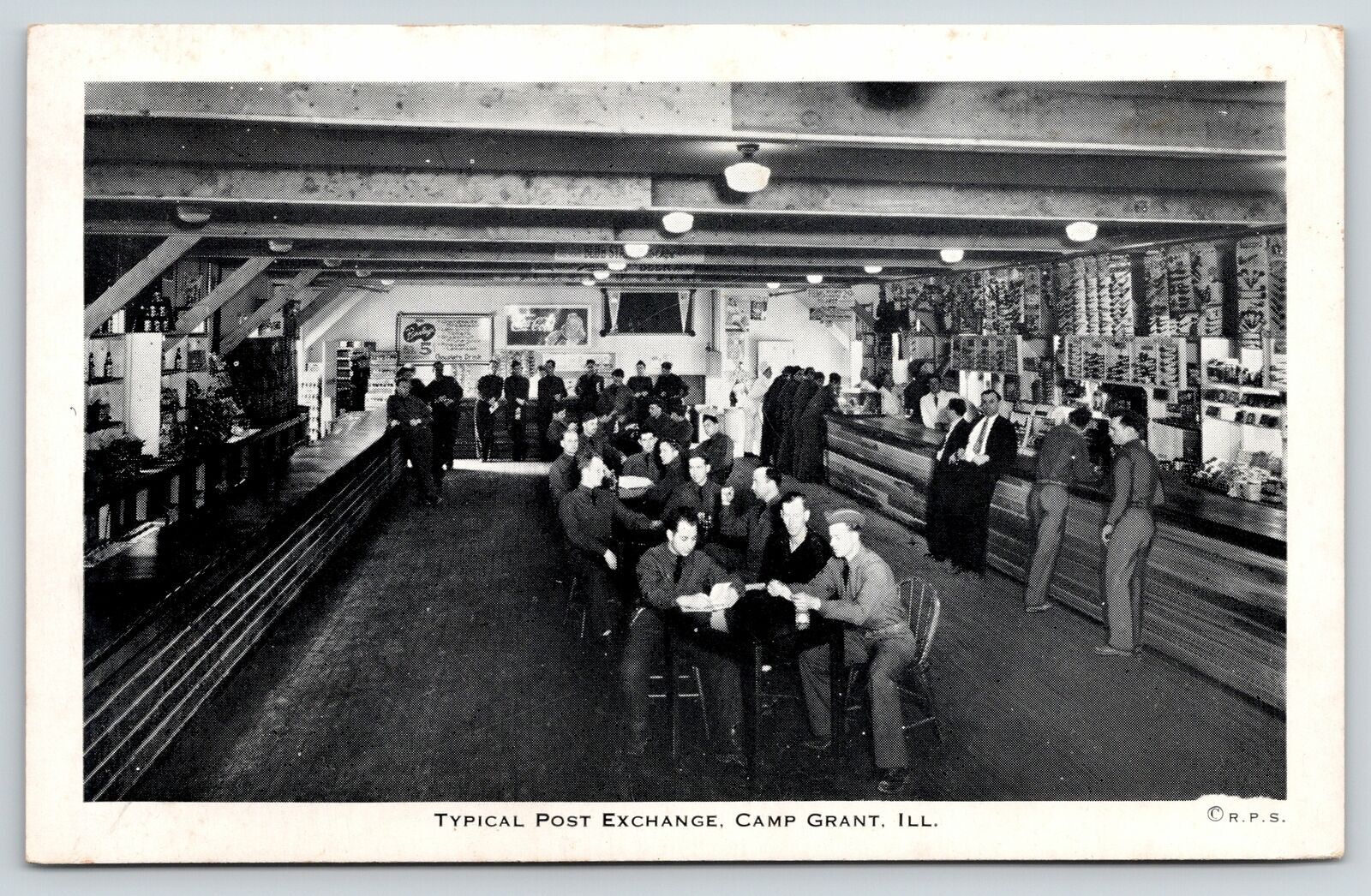 Camp Grant IL~US Army Post Exchange~PX Interior~Coca Cola~Tobacco Pipes ...