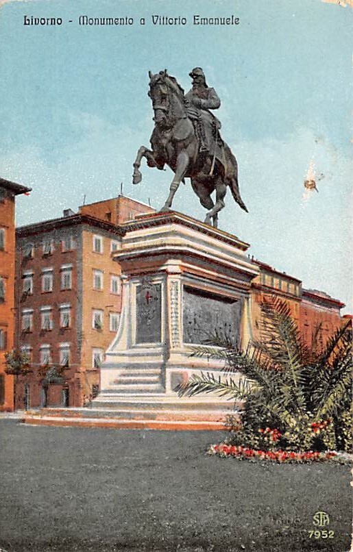 Livorno Monumento a Vittorio Emanuele Italy Writing on back | Europe ...