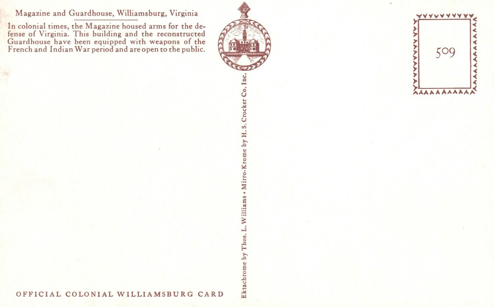 Williamsburg VA-Virginia, Magazine &Guardhouse Colonel Times Vintage ...