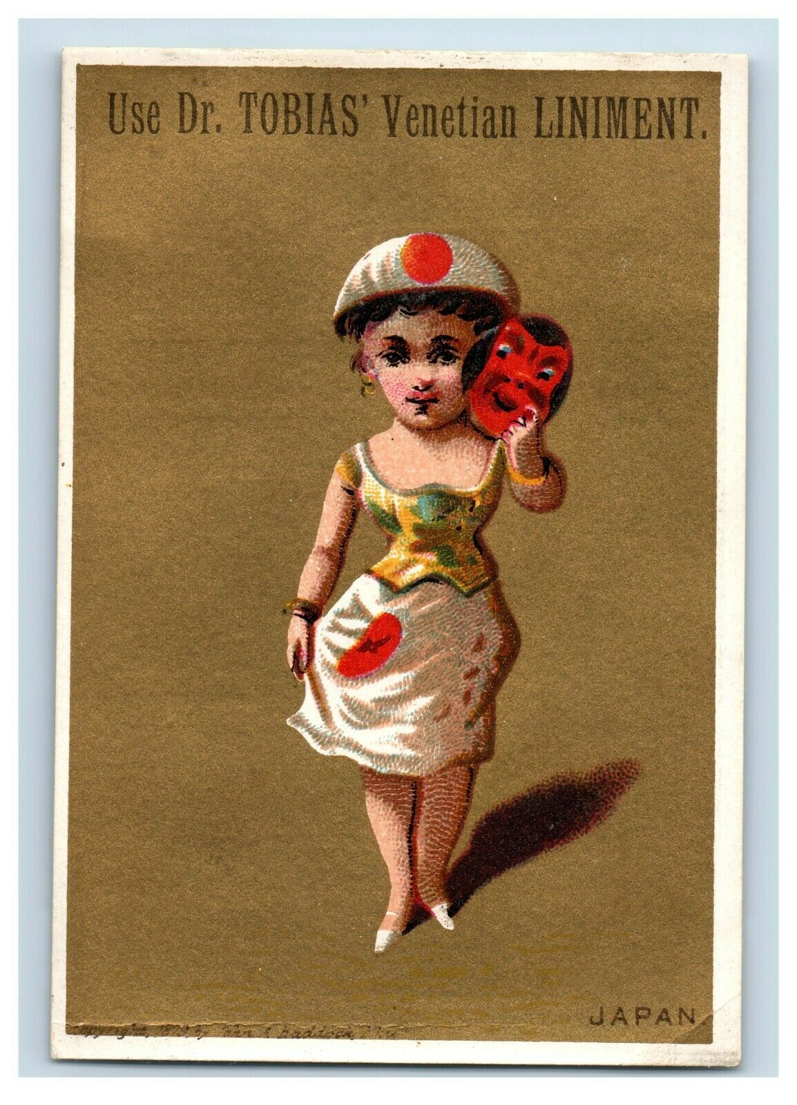 1879 Dr. Tobias' Venetian Liniment Quack Med. Girls From Countries ...