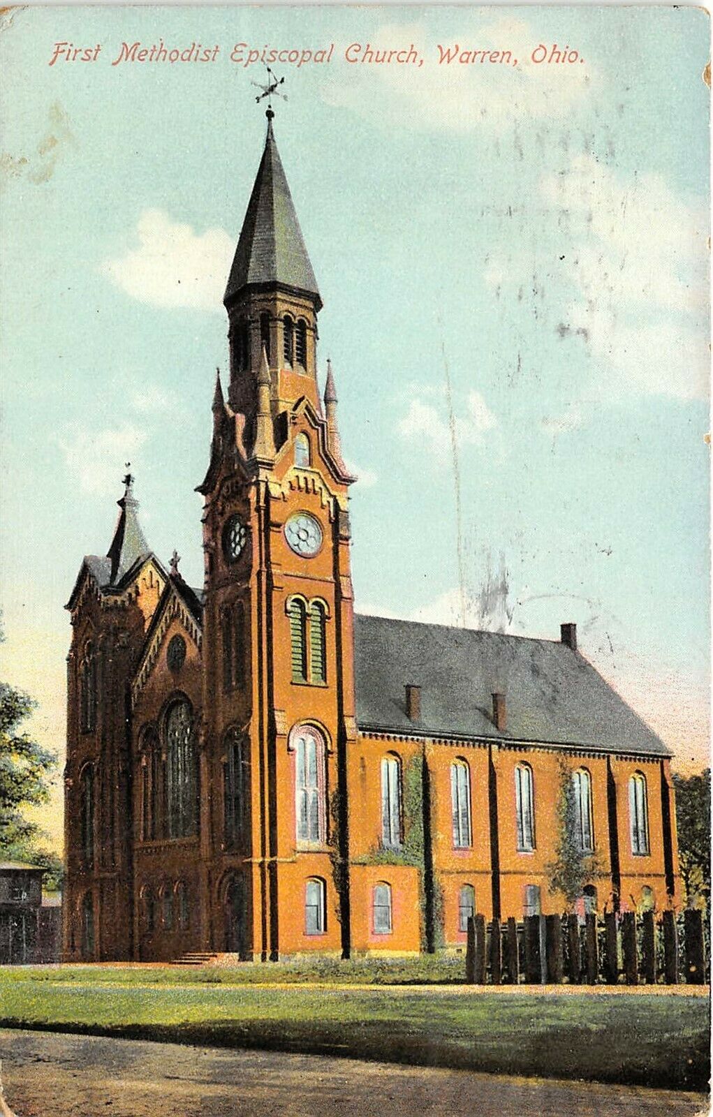Warren Ohio 1909 Postcard First Methodist Church | United States ...