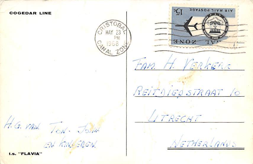 TS Flavia Cogedar Line Ship 1968 | Topics - Other, Postcard / HipPostcard