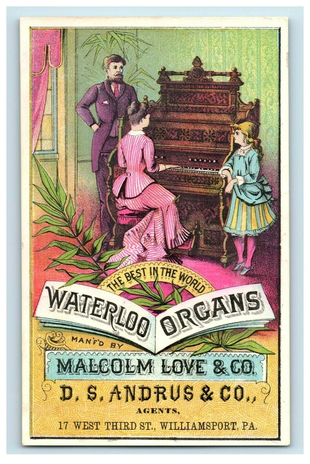 1880s Malcolm Love & Co. Mfg.'s Waterloo Organs D.S. Andrus Agent P227 ...