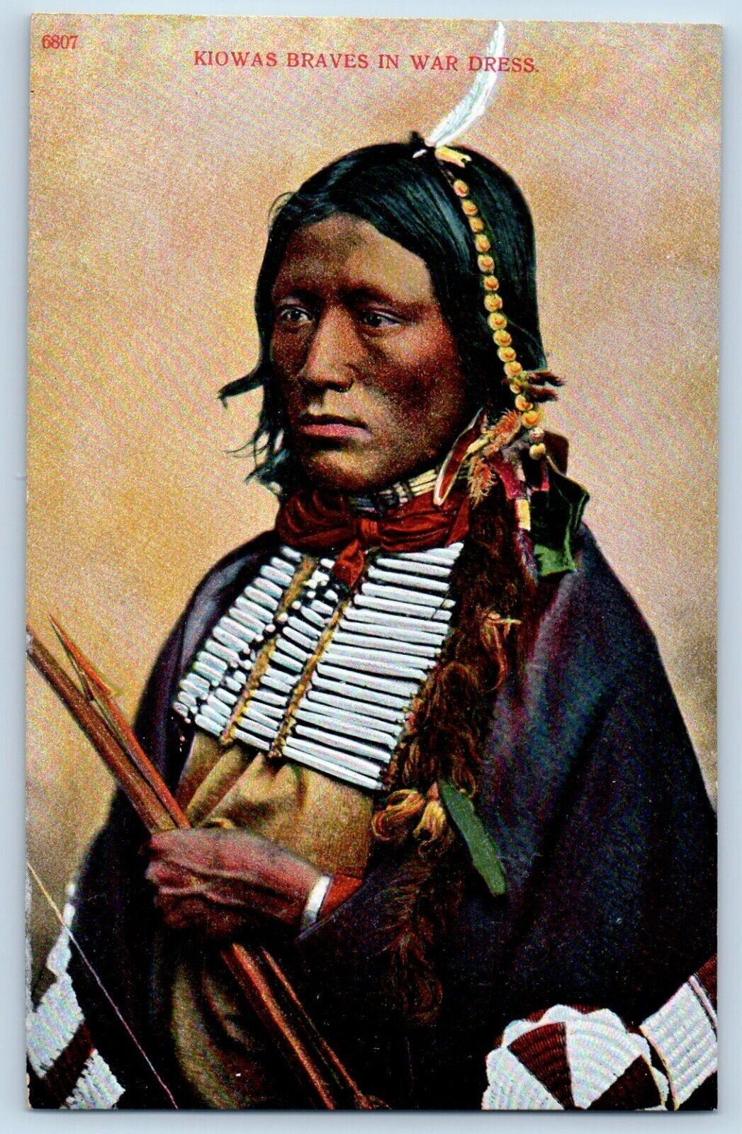 Indian Postcard Kiowas Braves In War Dress Portrait c1910's Unposted ...