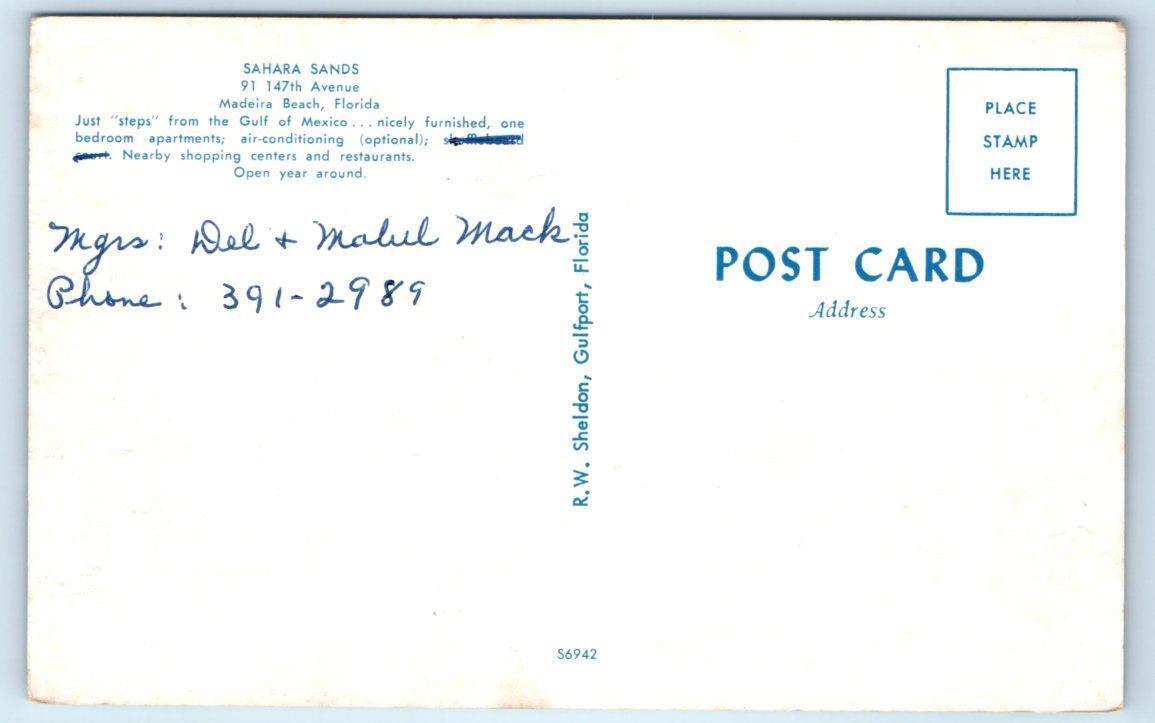 MADEIRA BEACH, Florida FL~ Roadside SAHARA SANDS 1950s Del & Mabel Mack ...